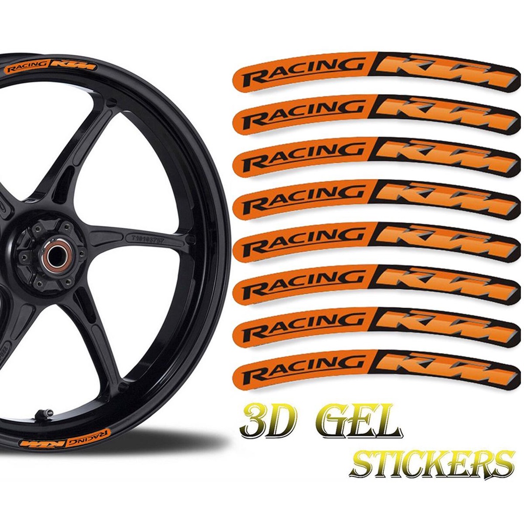 1 Set/8pcs for 14-19 Inch Tire KTM Redbull Reflective Motorcycle 3D ...