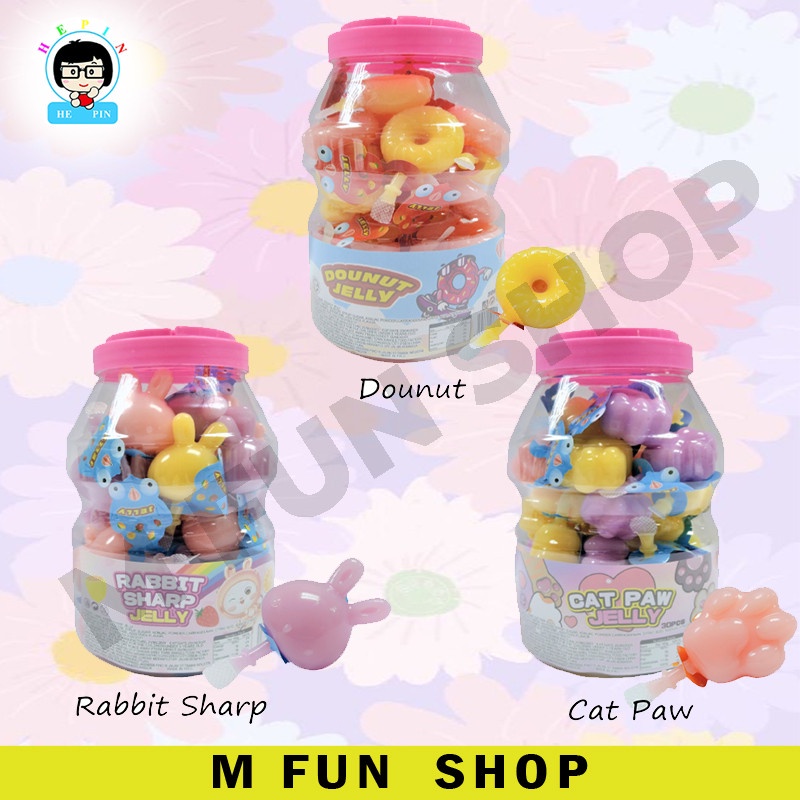 30Pcs Jelly Pudding Rabbit Shape/Donut/Cat Paw/Duck/Dinosaur/Microphone ...