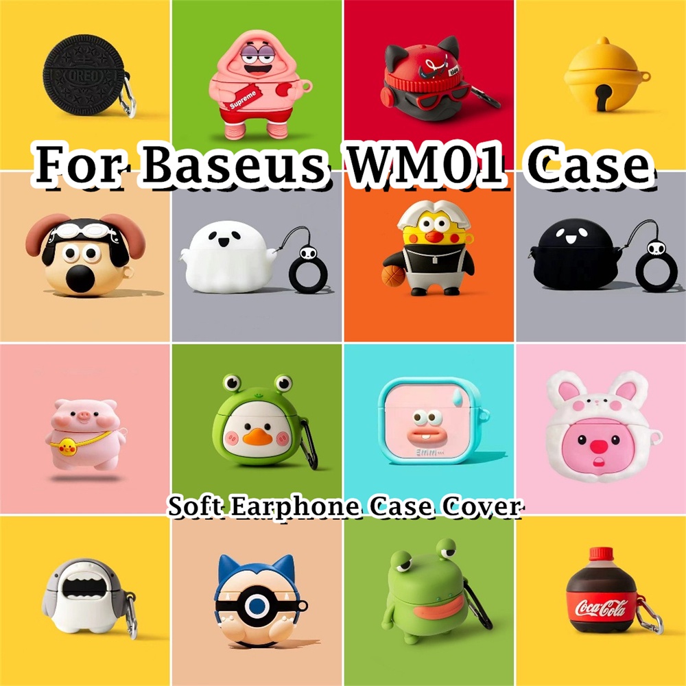READY STOCK! For Baseus WM01 Case Creative Cartoons Soft Silicone ...