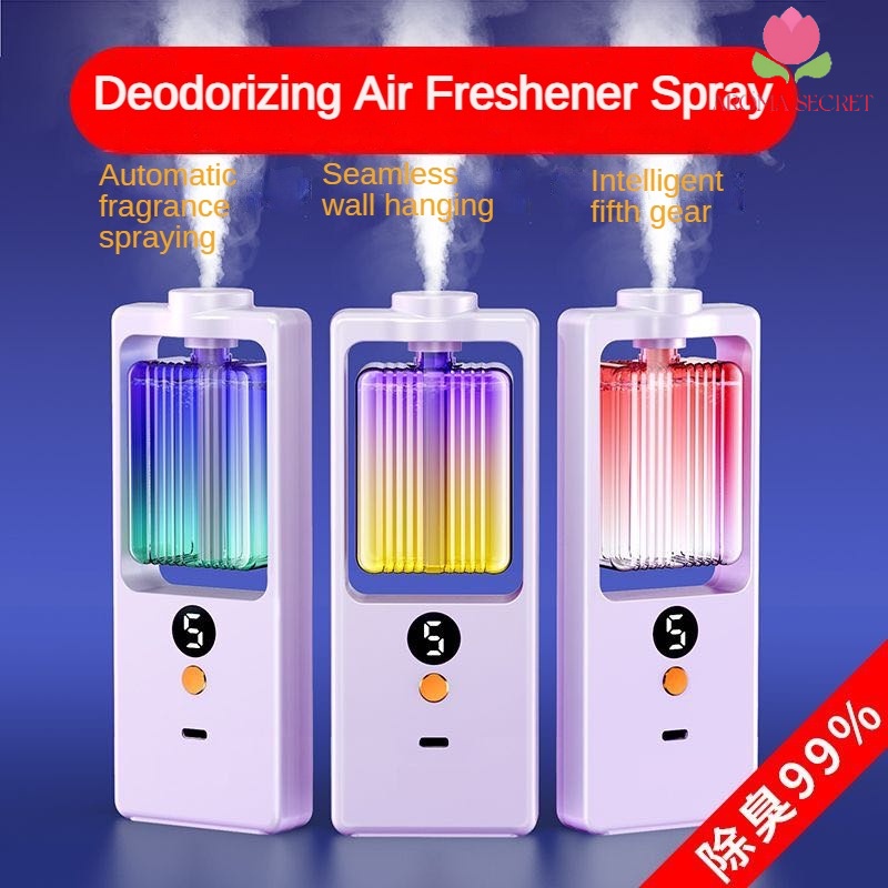 Fragrance Diffuser Digital Display Automatic Aroma Diffuser Rechargeable Air Freshener Spray ...