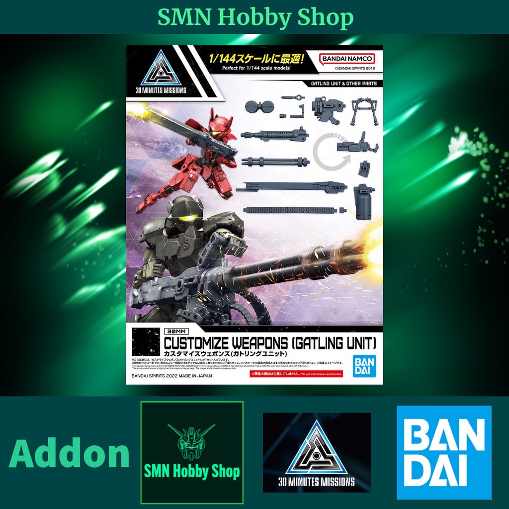 30MM 1/144 Customize Weapons Gatling Unit W-018 Addon Weapon & Backpack ...