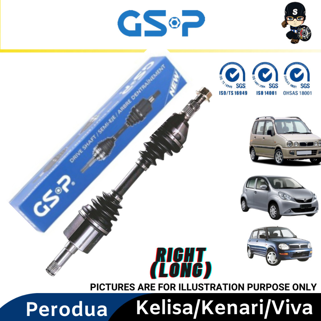 Original GSP Perodua Kelisa, Kenari & Viva Drive Shaft Right (Long ...
