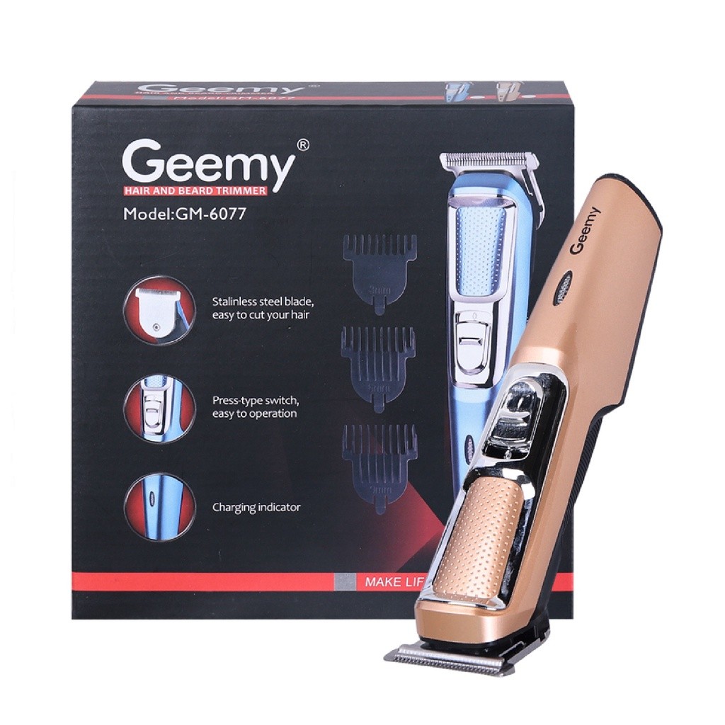 Geemy Hair and Beard Trimmer GM-6077 | Shopee Malaysia