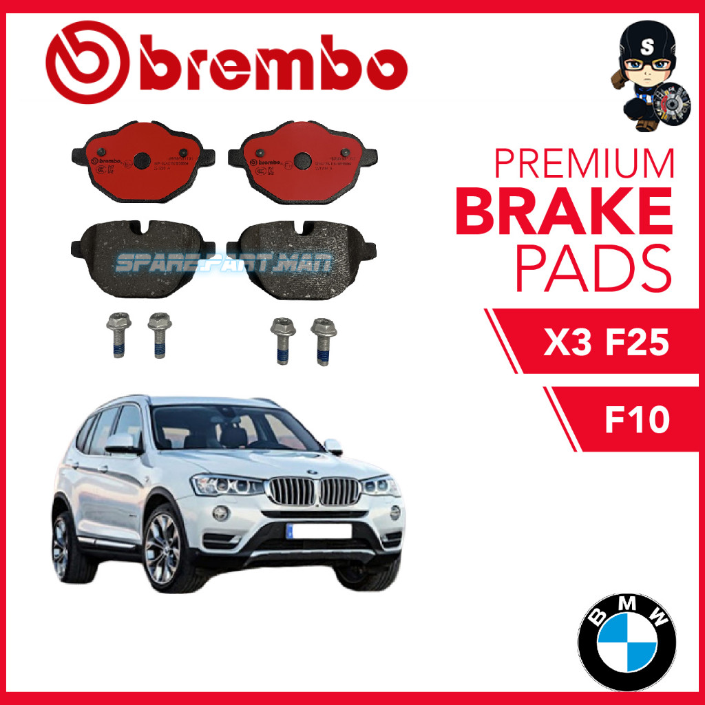 Original BREMBO NAO Rear Brake Pads (1 set) - BMW F10 523,528,520d,525d ...