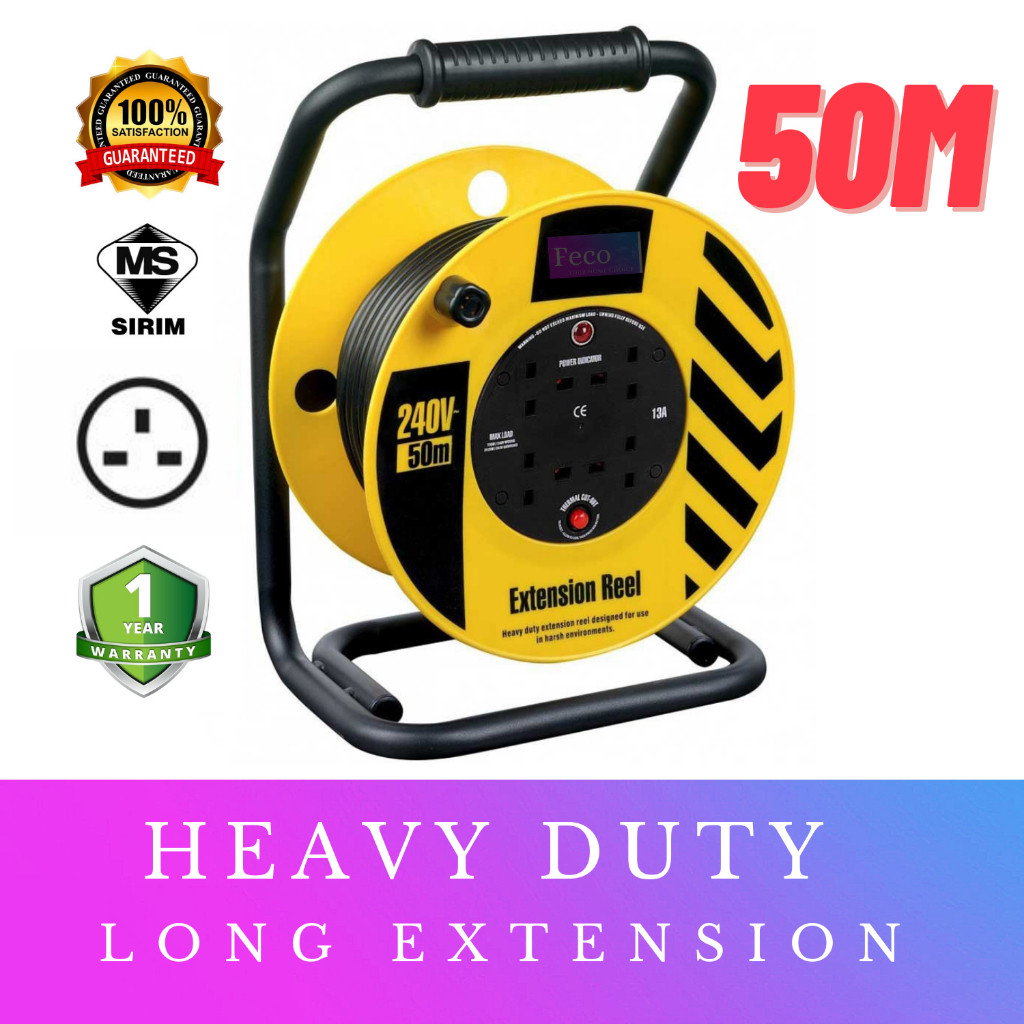FF Model 25M 50M 240V Industrial Extension Wire Cable Reel (2 Years ...