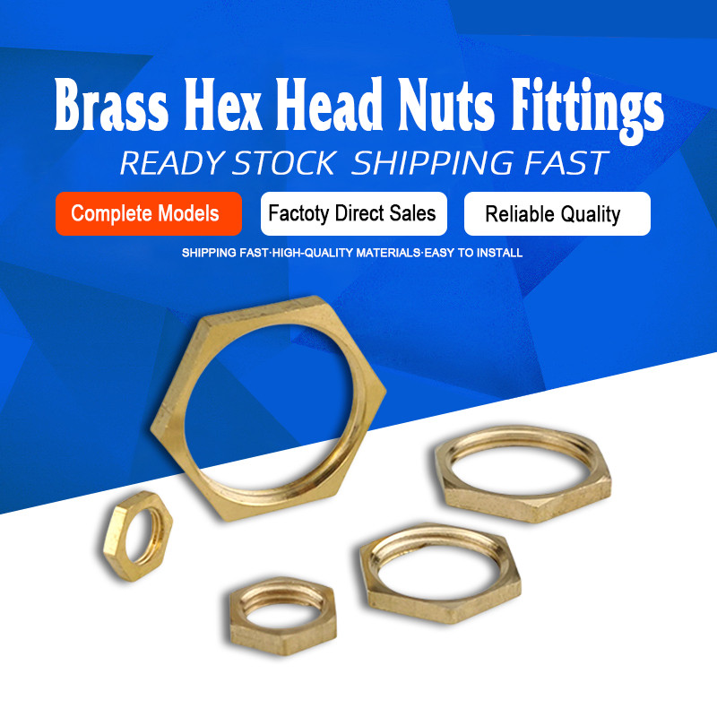 Brass Hex Head Nuts Pipe Fittings Brass Inserts 1/8" 1/4" 3/8" 1/2" BSP Thread Fasteners Tools ...
