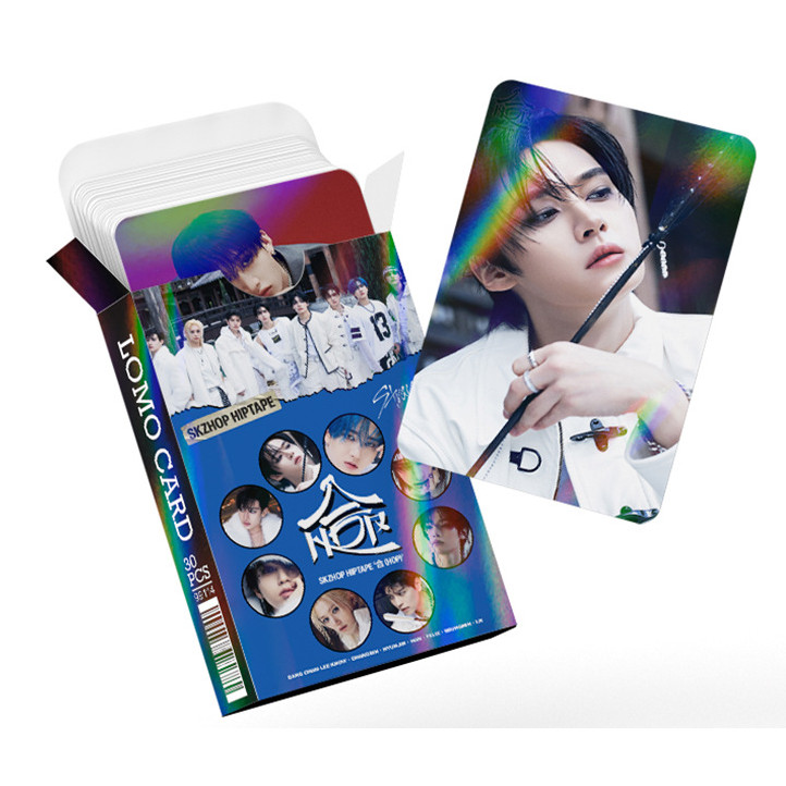 30Pcs Straykids HOP Laser Hologram Lomo Cards ATE ROCK STAR HOLOGRAPHIC ...