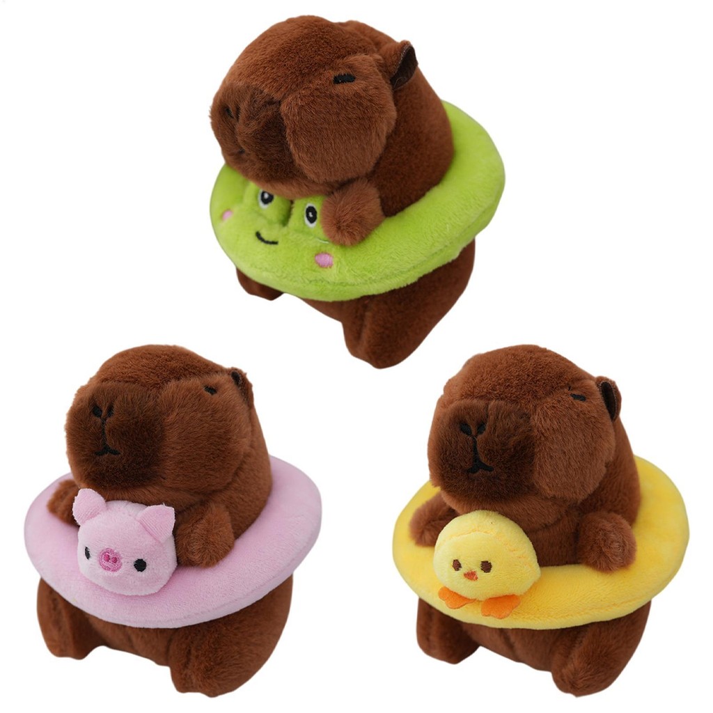 Stuffed Capybara Key Chain Super Soft 4Inch Swimming Capybara Pendant ...