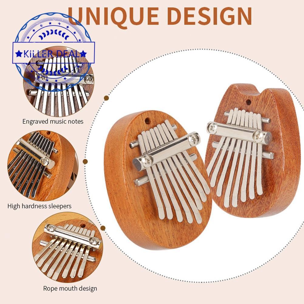 Thumb Piano 8 Keys Mini Kalimba Transparent Bear Kalimba Music Thumb ...