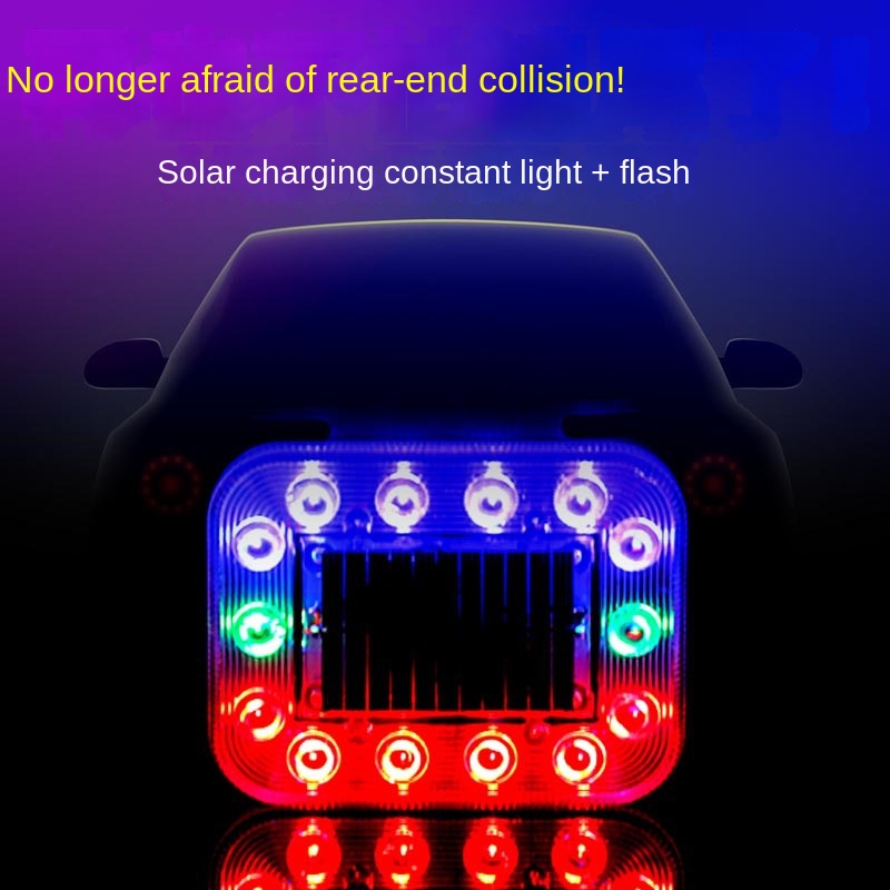 Car rear collision prevention solar warning flash light, truck night ...