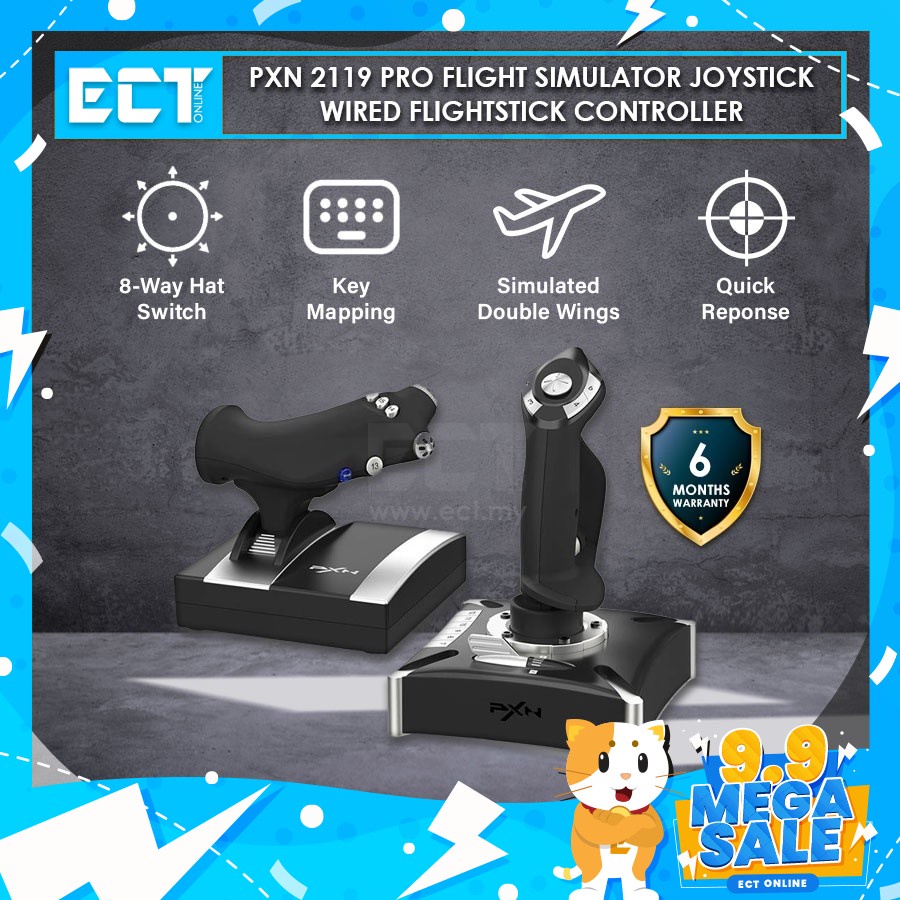 PXN 2119 Pro Flight Simulator Joystick Wired Flightstick Controller ...