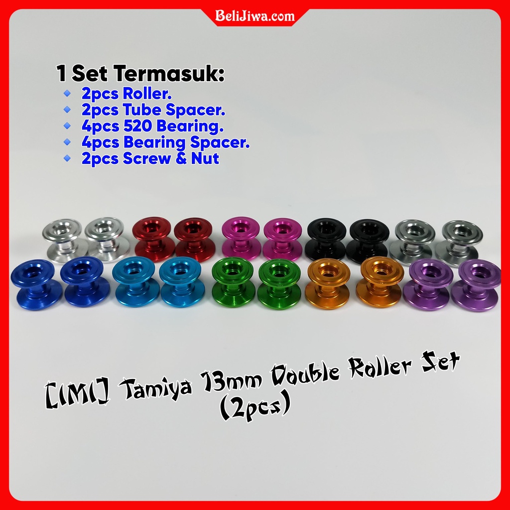 [IMI] Tamiya 13mm Aluminium Double Roller Set (2 pcs) | Shopee Malaysia
