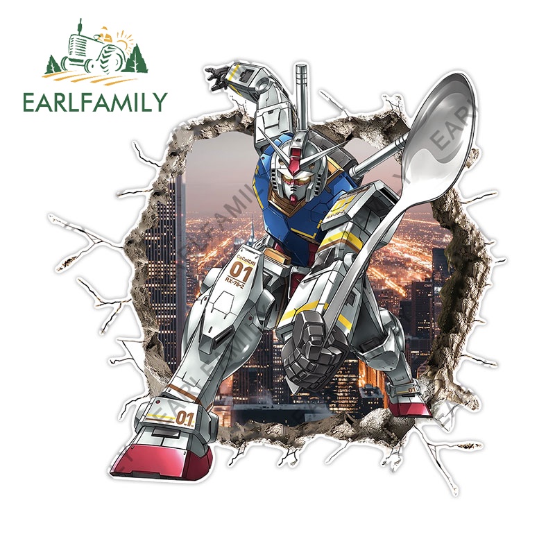 EARLFAMILY 13cm Gundam Anime Car Sticker Motorcycle Trunk Racing ...