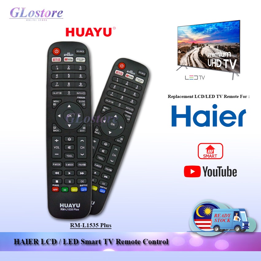 HAIER LCD LED SMART TV REMOTE CONTROL UNIVERSAL RM-L1535Plus ALAT ...