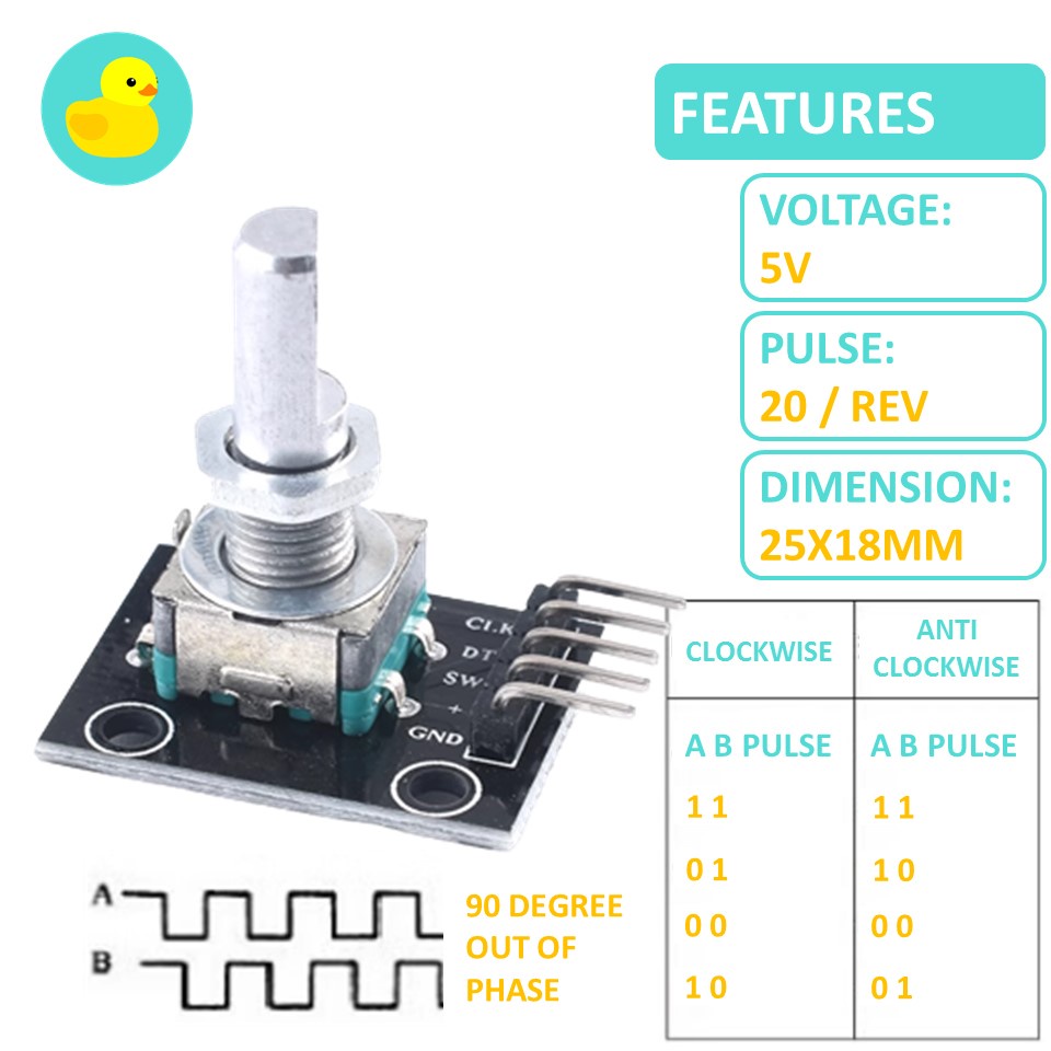 KY-040 360 Degree Rotary Encoder Sensor Module | Shopee Malaysia