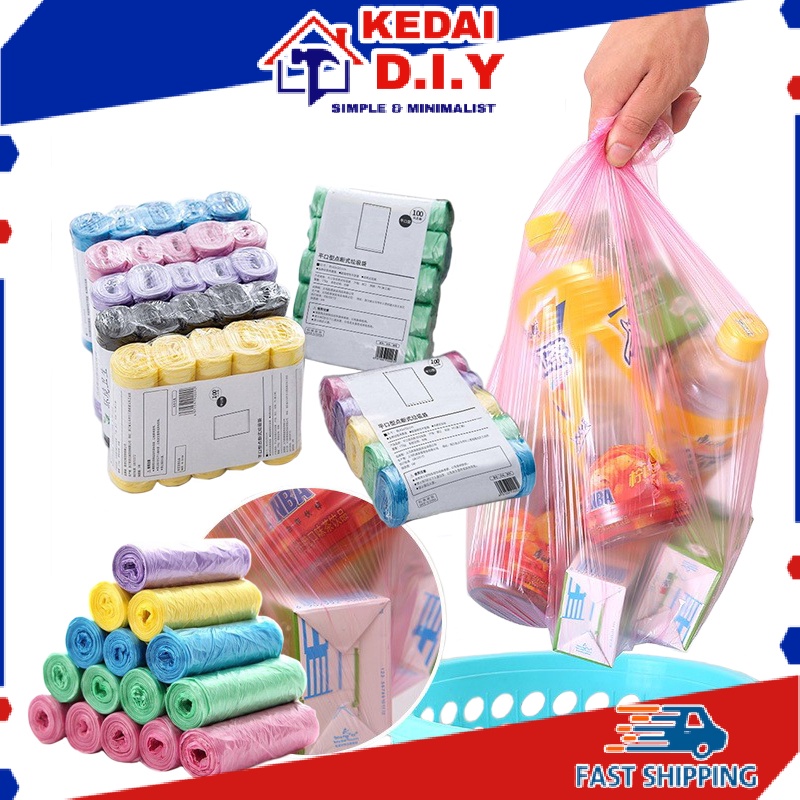 PLASTIK SAMPAH 5 Rolls (+/-15PCS PER ROLL) Garbage Dustbin Rubbish ...