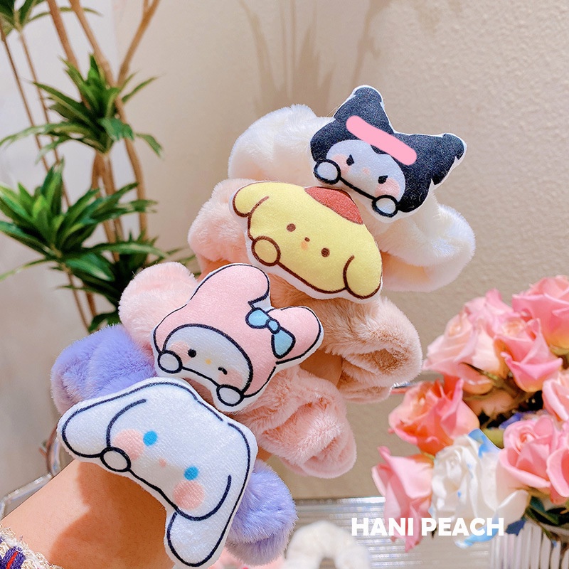 Cartoon little doll plush large intestine hair ring dopamine cute hair ...