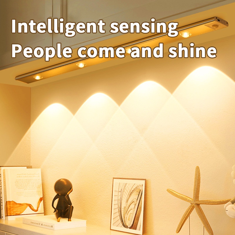 3 Color Dimming Led Cabinet Light USB Rechargeable Wireless Motion ...