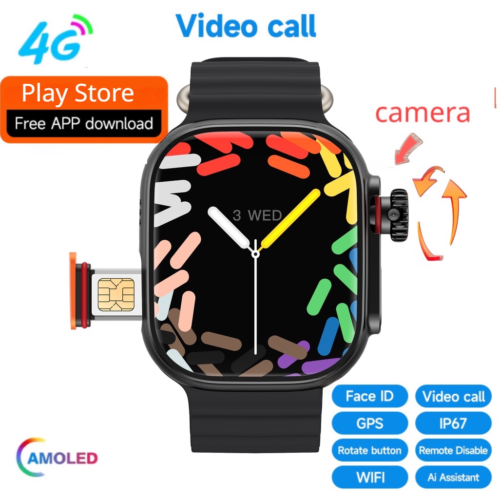 New rotating camera 4G network 64G ROM SIM Smartwatch Android operating ...