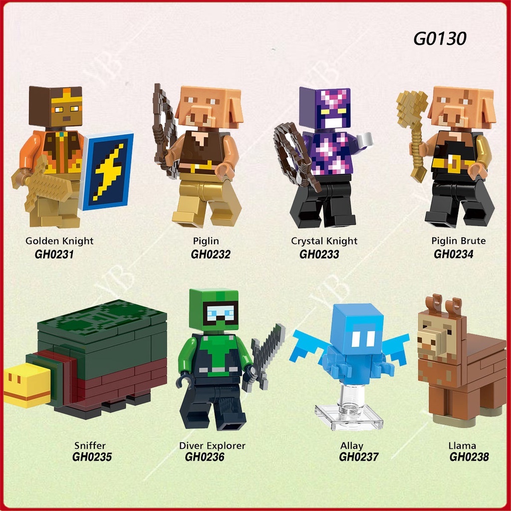 Children's educational toy minifigures Minecraft assembled building ...
