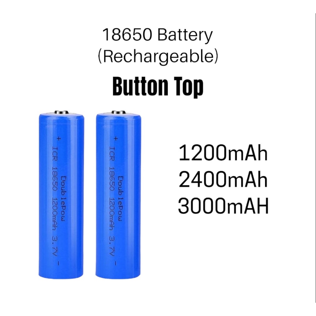 Battery 18650 Lithium Ion 3.7V [1200/ 2400/3000mAh] - Rechargeable/Flat ...