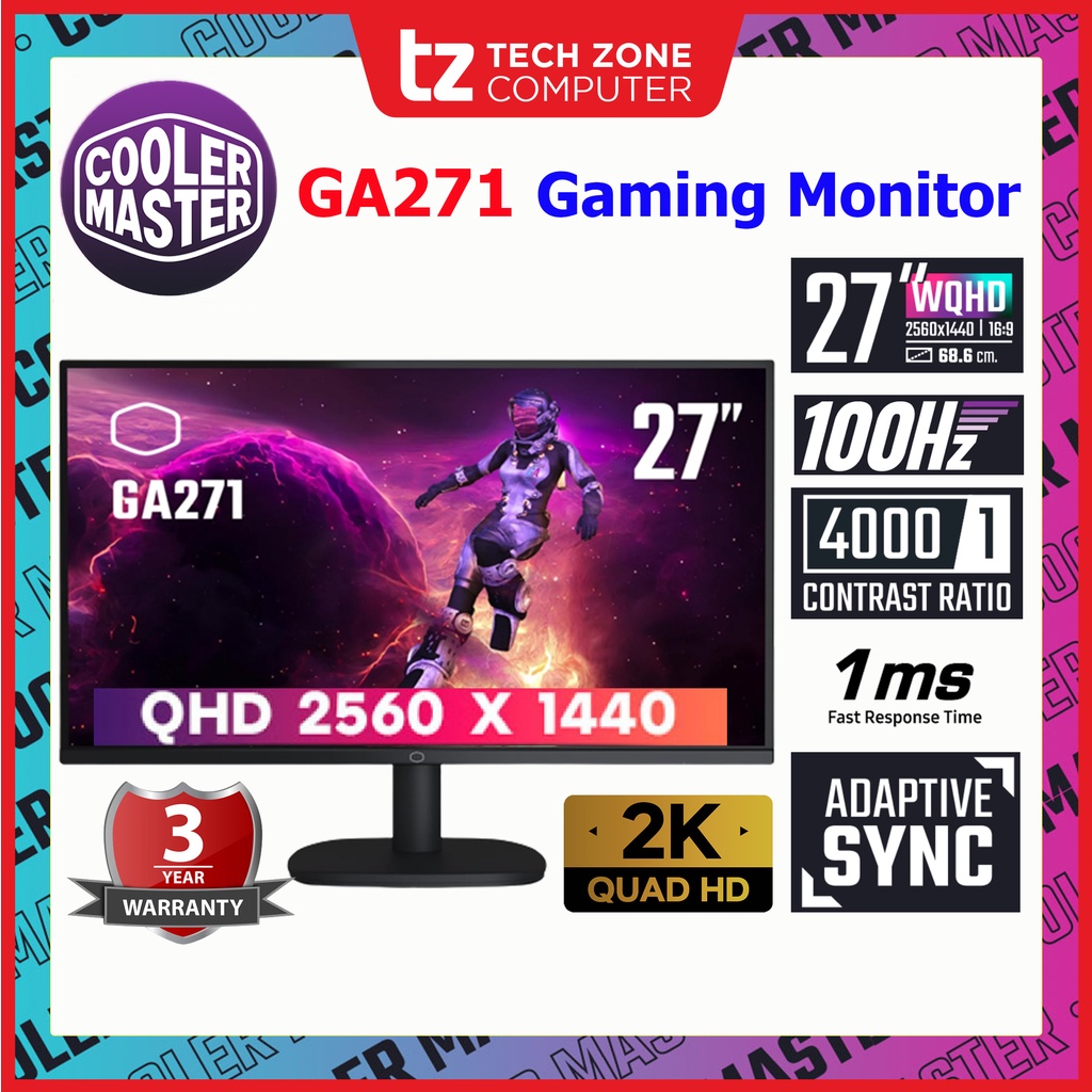Cooler Master GA271 27 QHD 2K Gaming Monitor – QHD (2560x1440) 100Hz ...