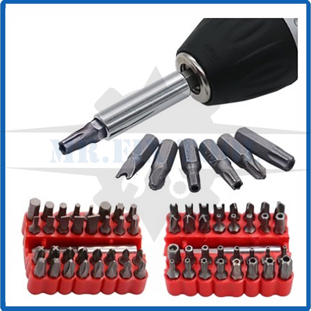 33pc Screwdriver Bit Set Hex Star Torx Tri Wing Security Tamper Proof ...