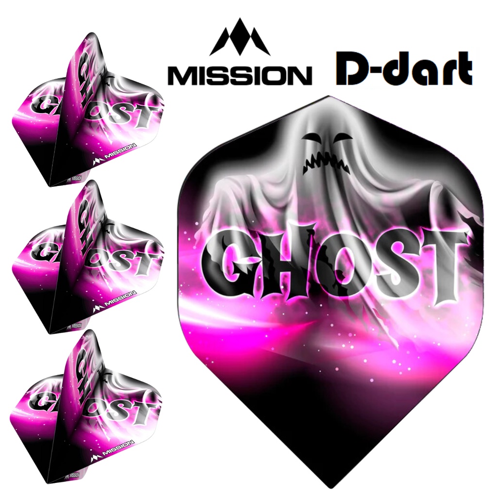 Mission Dart Flights -Bailey Marsh GHOST Standard 100 Micron Solo Darts ...