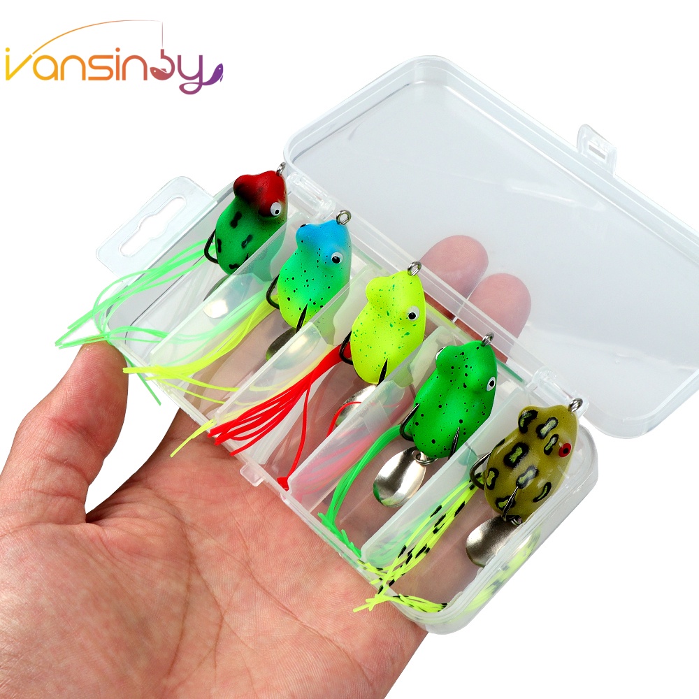 (Local Shipment)Vansinoy 5pcs Box Umpan Casting Katak Soft Frog Lure ...
