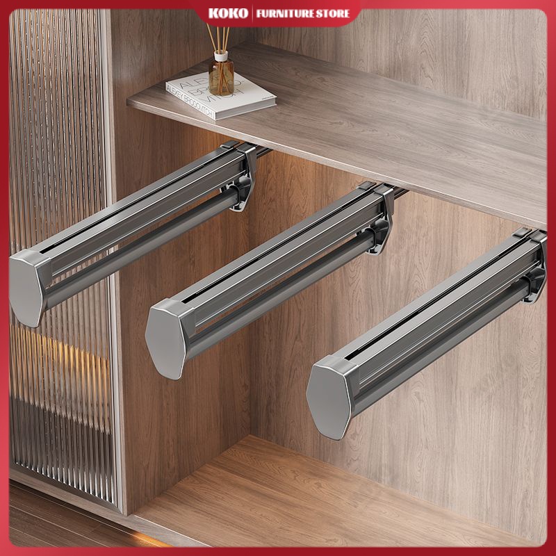 Built-in Pull-Out Trouser Rack Closet Top Mount Push-Pull Folding Pull ...