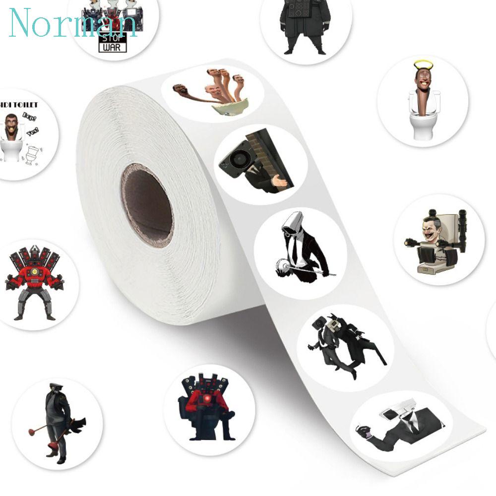 NORMAN Skibidi Toilet Stickers, Paper Tape TV Person Cameraman Stickers ...
