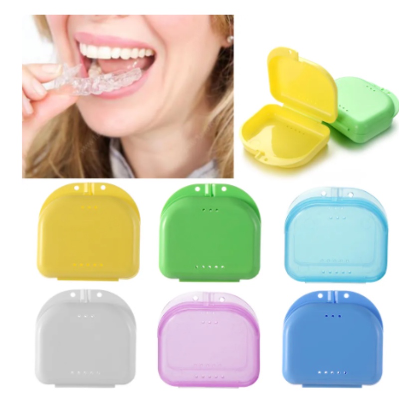 Fake Teeth Case Dental Retainer Mouth Guard Denture Storage Plastic Box ...