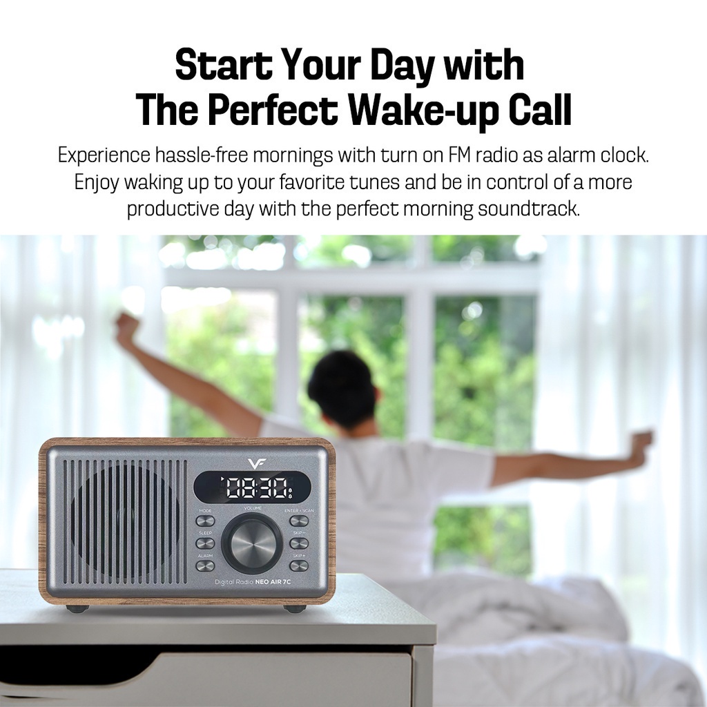 Vinnfier VF Neo Air 7C Digital Alarm Clock Portable Bluetooth Speaker ...