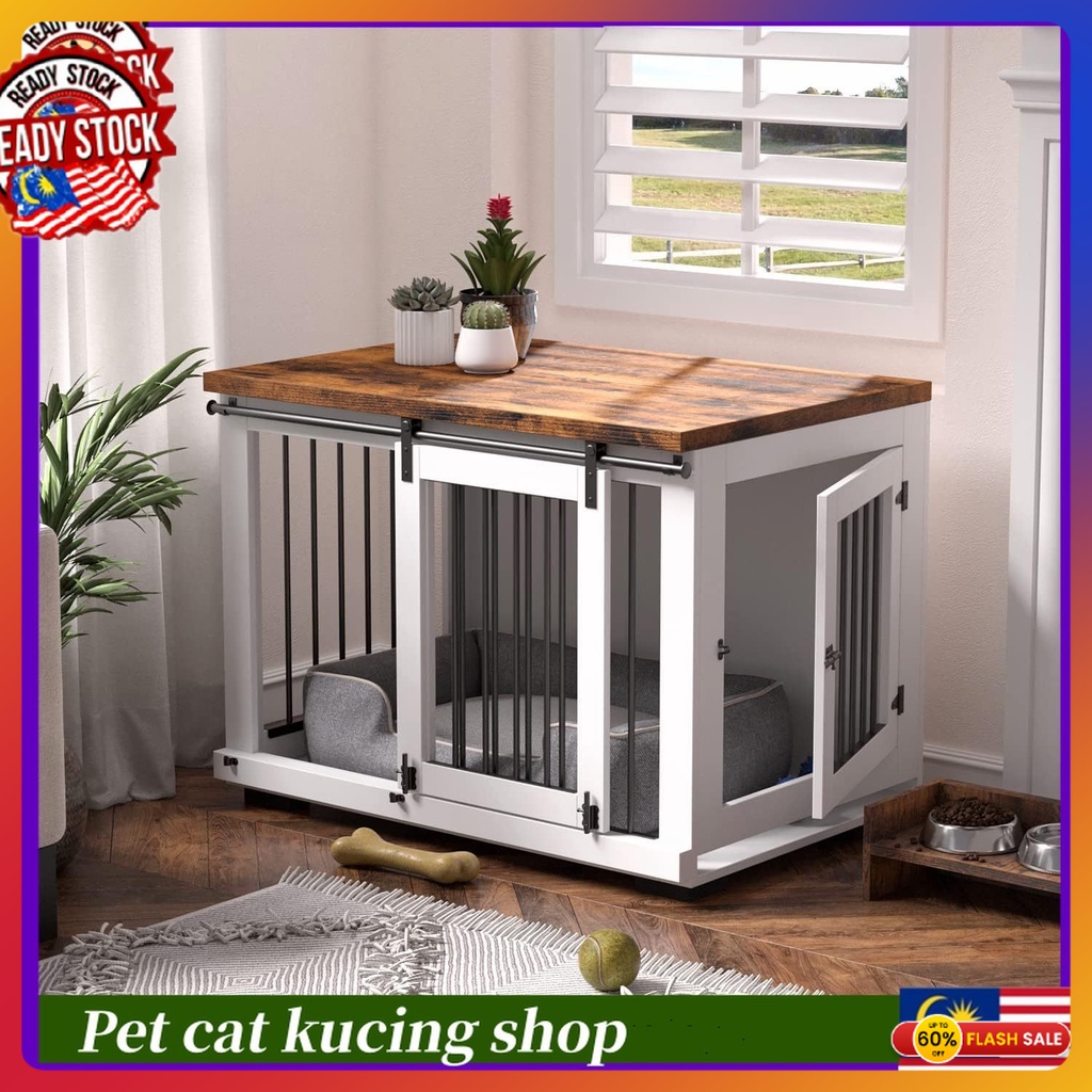 Angkar Kayu Furniture Cat House Dog Cage Dog Box with Wire Door Dog ...