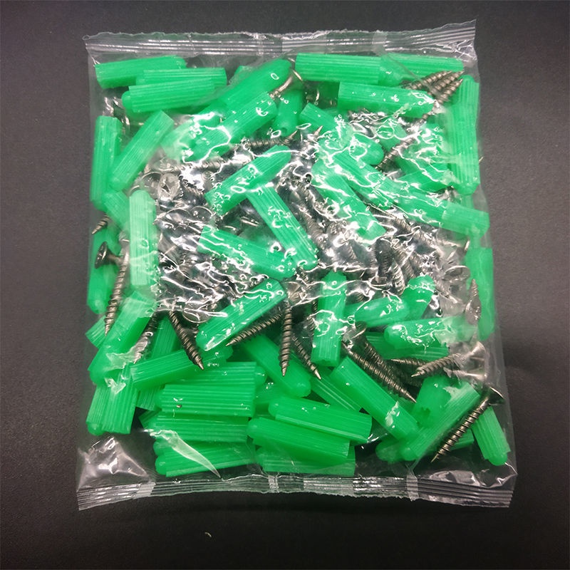 Green Plastic Expansion Pipe Tox Wall Plug with Stopper Expand Nails ...