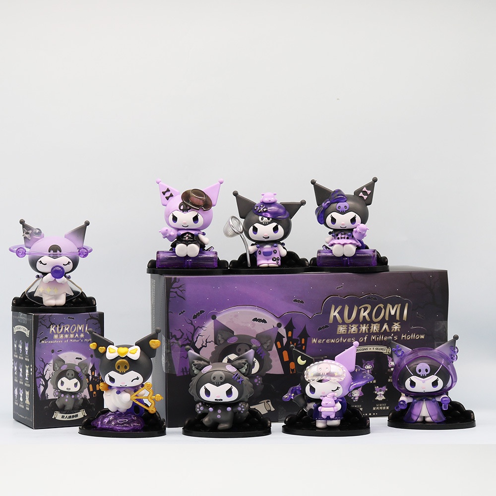 8pcs Sanrio kuromi Werewolf Kill Series Trendy Play blind box kuromi Figure Ornaments Toy Doll ...