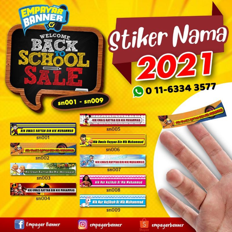 STICKER NAMA MURID SEKOLAH (-+84pcs) | SET KECERIAN KELAS | Shopee Malaysia