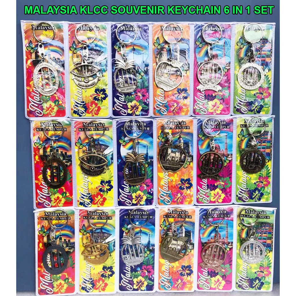 Malaysia Souvenir KEYCHAIN KLCC 6 in 1 design / Gantungan Kunci KLCC ...