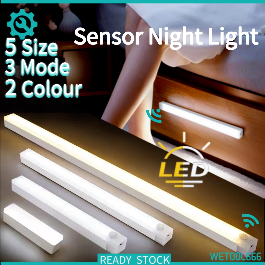 Motion Sensor Night Light Wireless Lampu Dinding Bilik Tidur LED USB ...