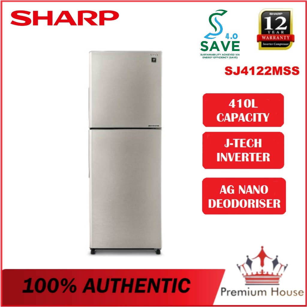 Sharp SJ4122MSS 410L Folio Refrigerator | Shopee Malaysia