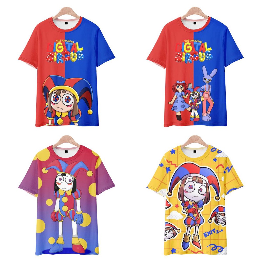 GC1 The Amazing Digital Circus Kid Shirt Cosplay 3D Tee Unisex Cartoon Pomni Tshirt Top Short ...