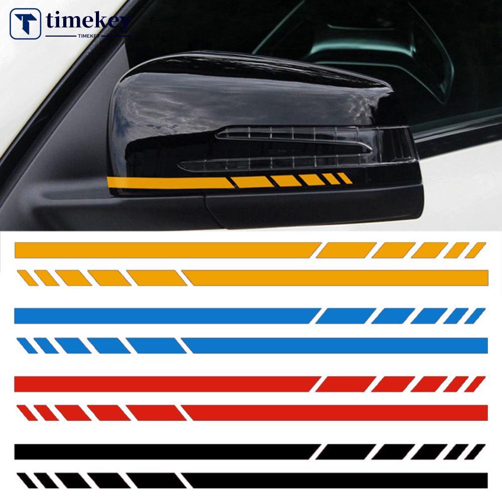 TIMEKEY 2Pcs Rearview Mirror Side Stripes Sticker Vinyl Decal For ...