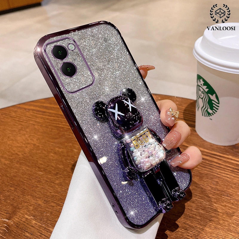 Casing vivo v29 v29 Pro Sparkling electroplated soft case Cute Bear ...