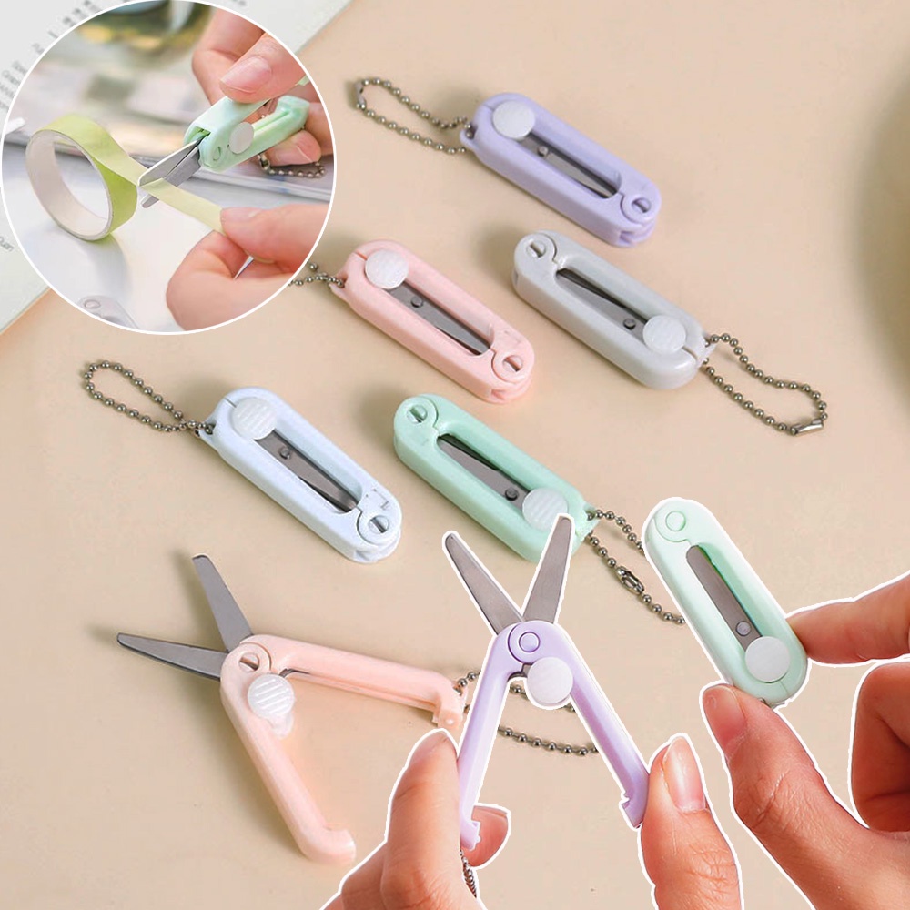 Cute Mini Portable Scissors Simple Folding Paper Cutter Student ...