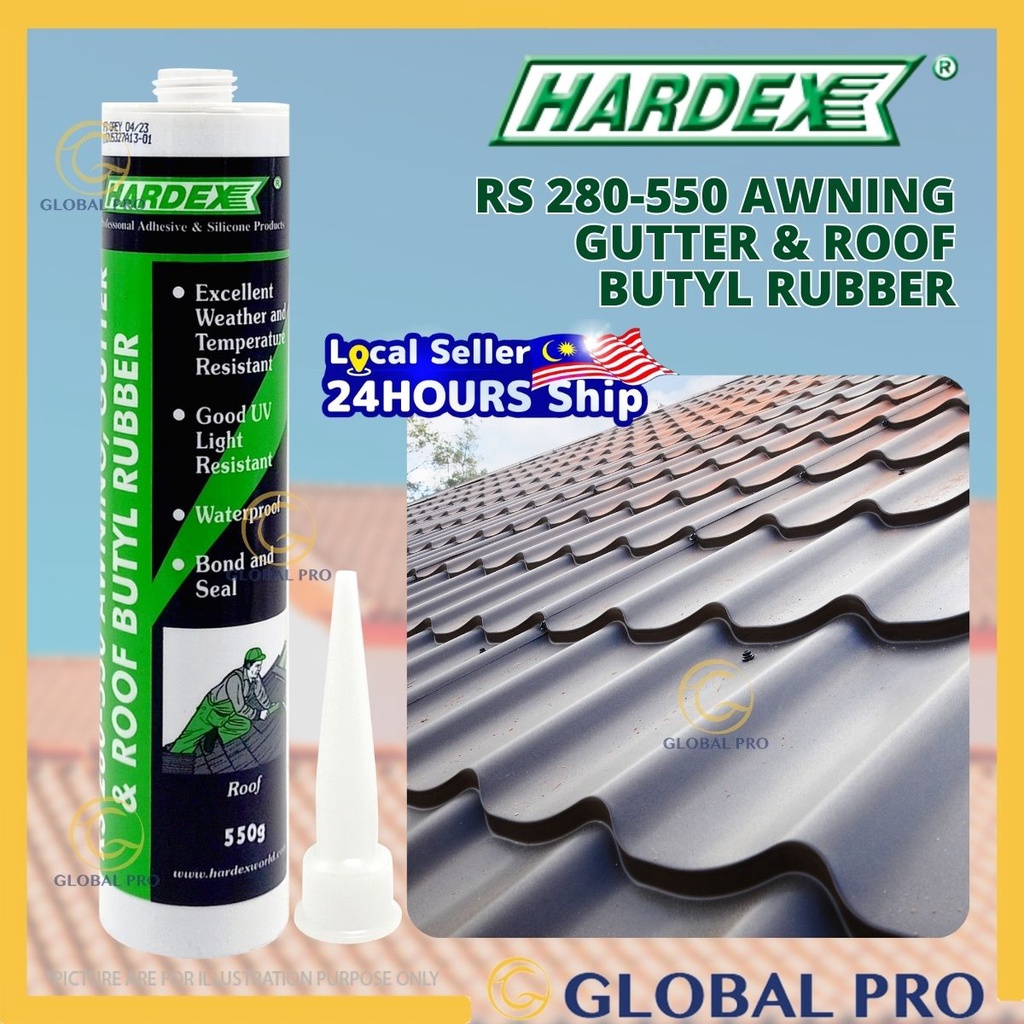 HARDEX RS 280-550 AWNING GUTTER & ROOF BUTYL RUBBER Pelekat Bumbung ...