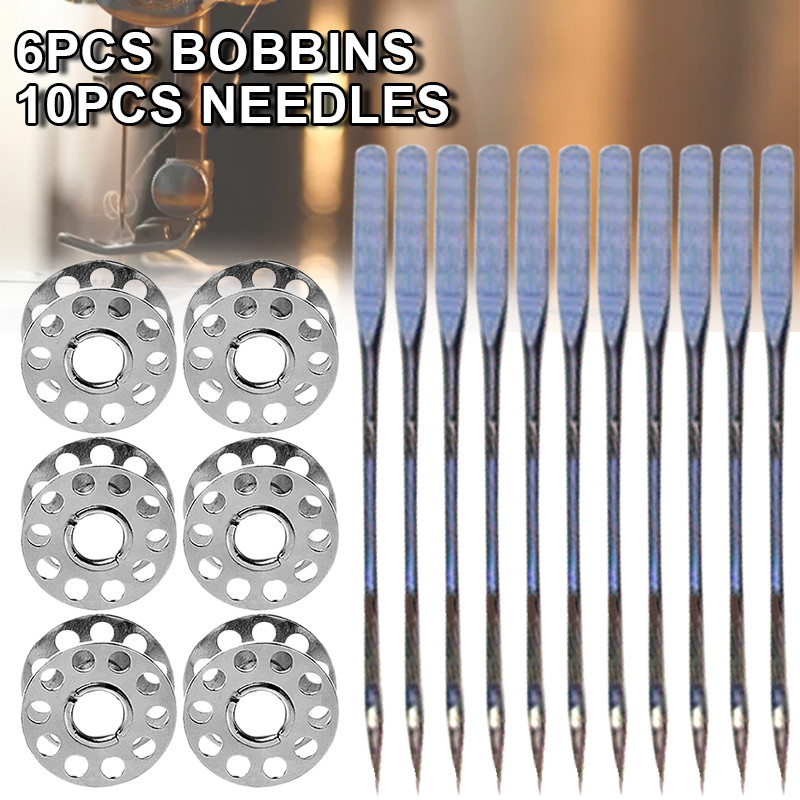 Universal Size Metal Bobbin Spools Shuttles Sewing Machine Needles One ...