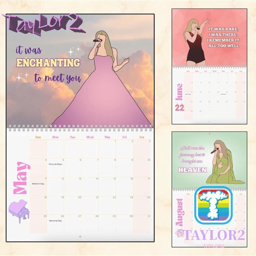 ATAYLOR Hand Drawn Taylor Swift Calendar, Yearly Agenda Time Planner ...