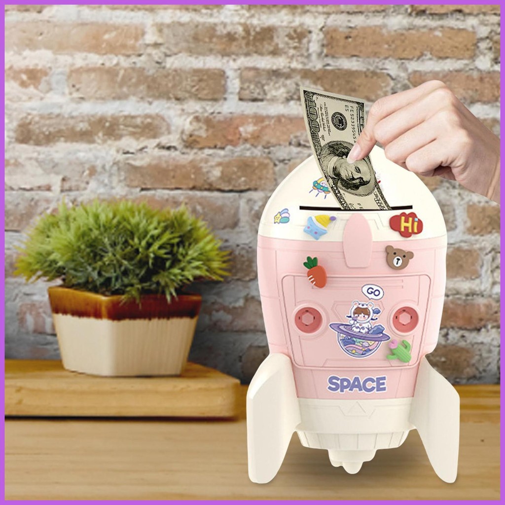 Lockable Money Box Lockable Cartoon Coin Bank for Children Portable ...