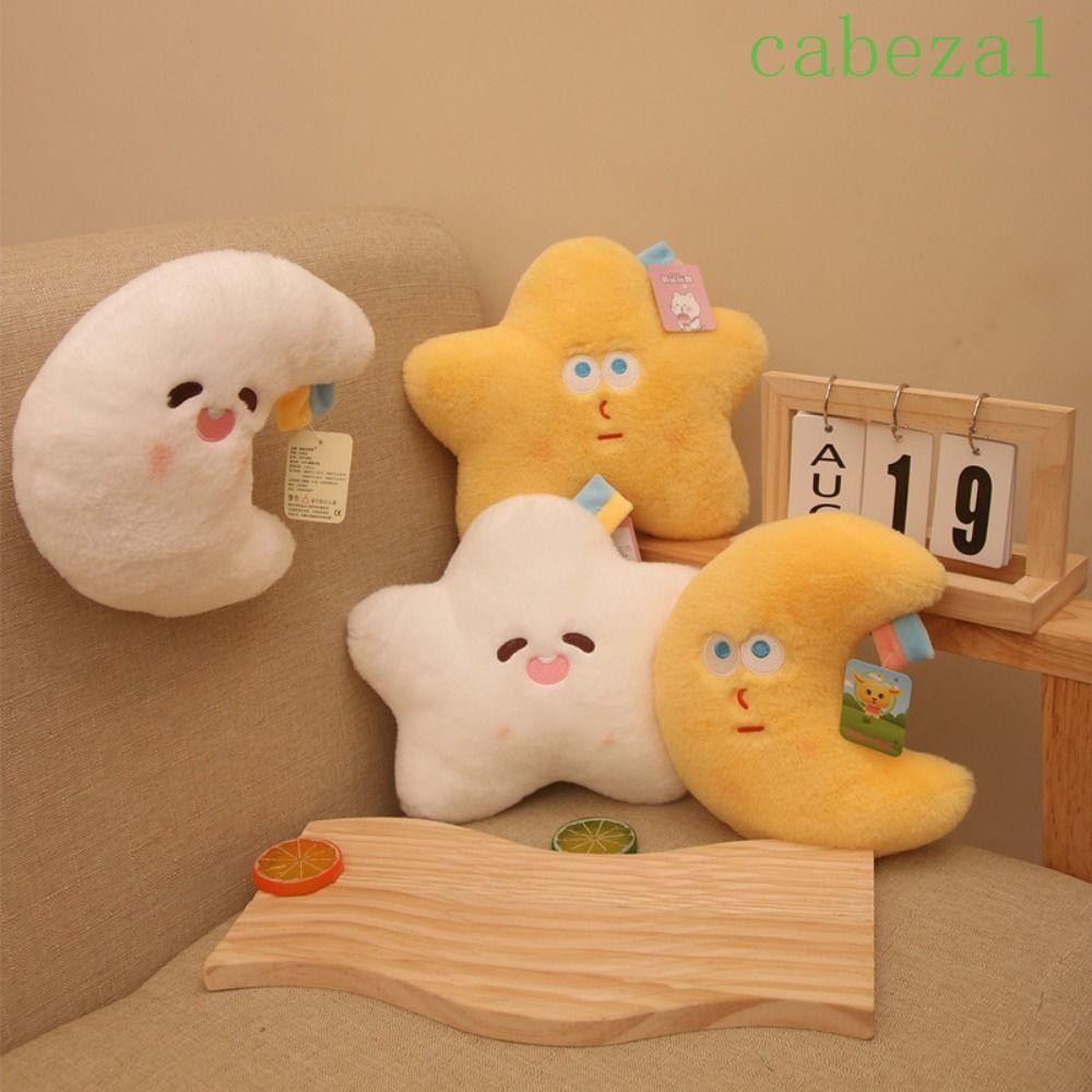 CABEZA Star Moon Plush Toy, PP Cotton Soft Moon Star Shaped Plushie ...