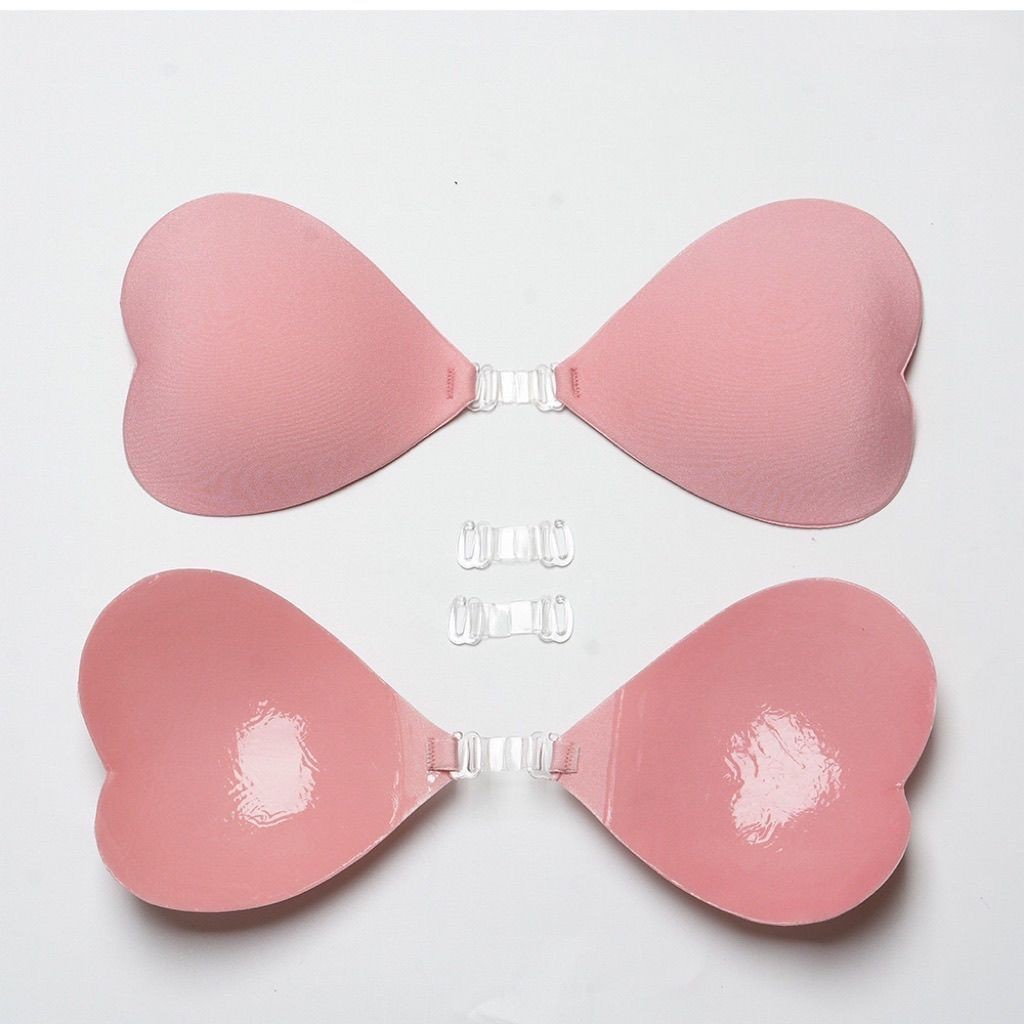 Bikini Waterproof Heart-Shaped Bra Stickers Bra Anti-Bump Nipple ...
